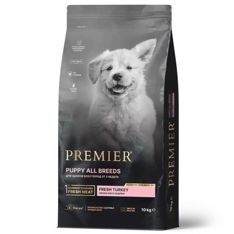 Premier Dog Turkey Puppy сухой корм для щенков, свежее мясо индейки ...