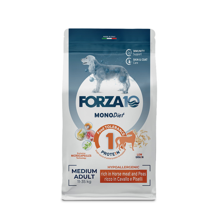 Forza10 MonoDiet Adult Medium Cavallo e Piselli сухой корм для взрослых собак средних пород с ...