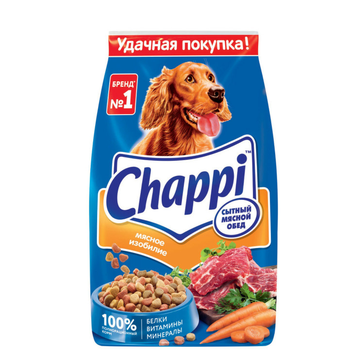 Chappi Сытный мясной обед сухой корм для собак Мясное изобилие - 2,5 кг ...